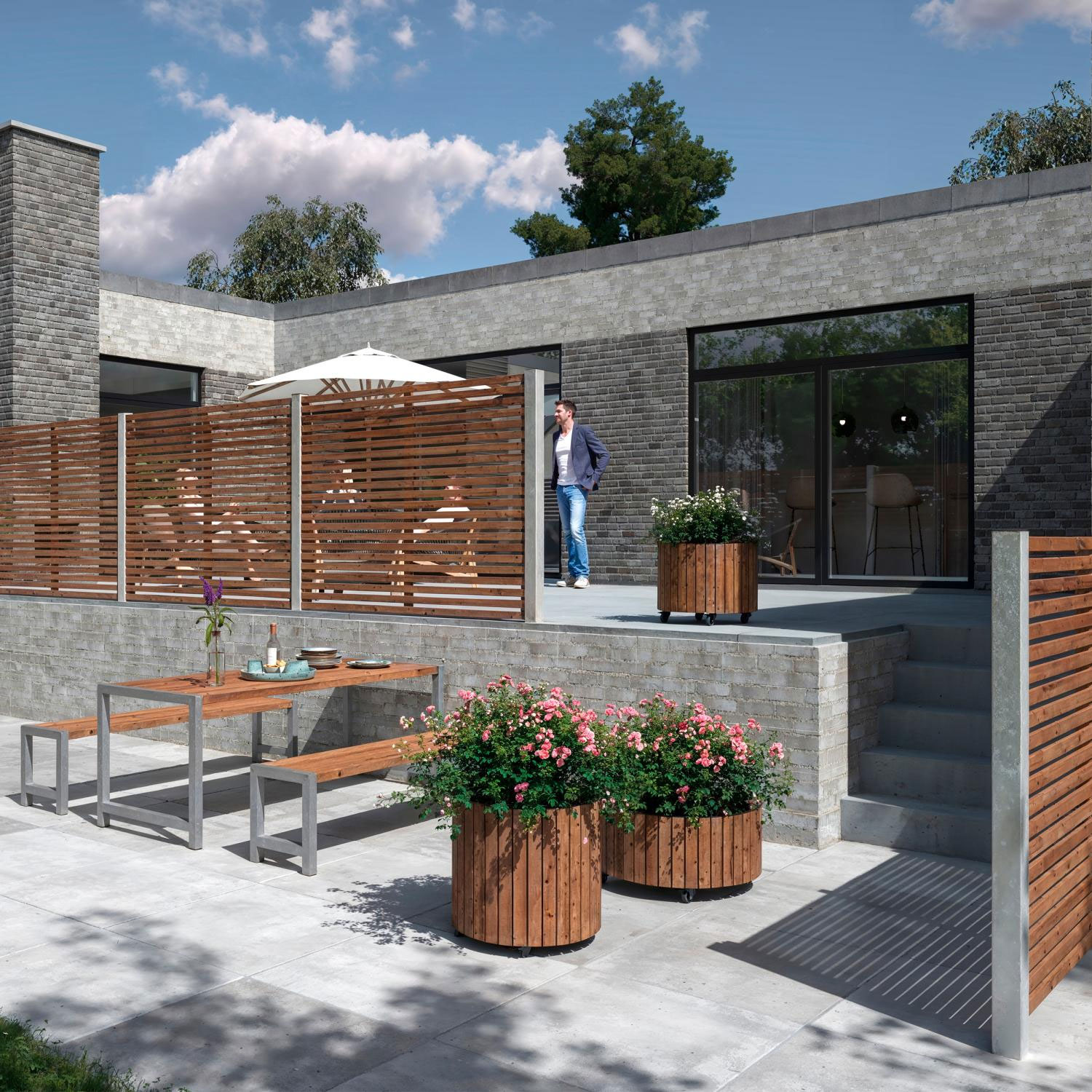 Plus Tokyo Sichtschutzzaun Zaunelement aus thermisch behandeltem ...